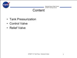 GFSSP Training Course 08: Tank Pressurization, Control & Relief Valve