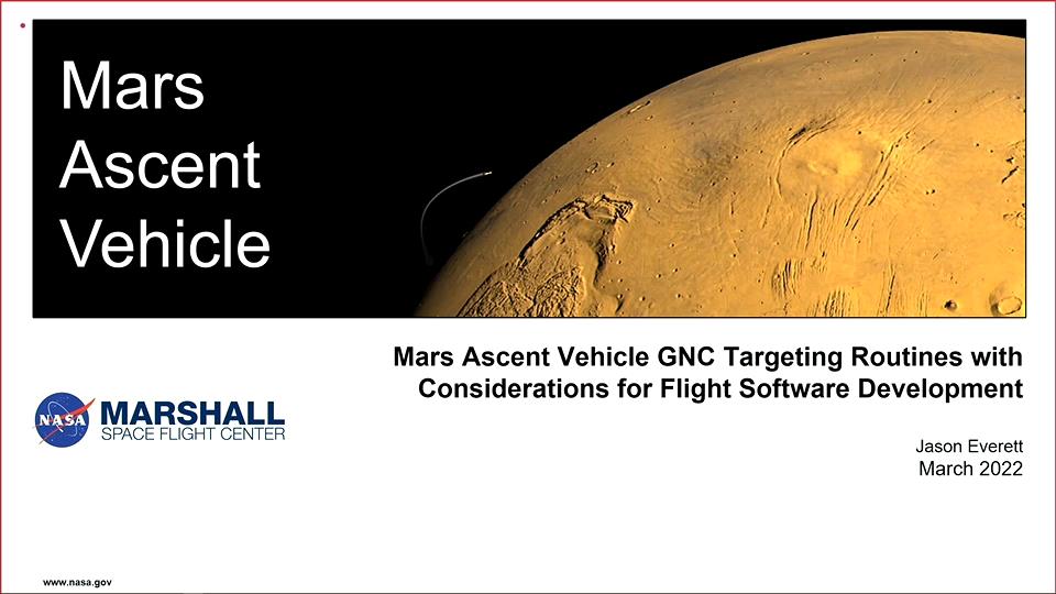 Mars Ascent Vehicle GNC Targeting Routines with Considerations for ...